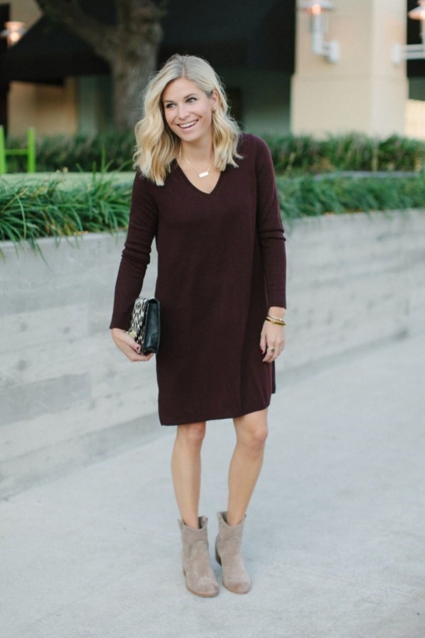 7 Stylish Ways To Wear Sweater Dress Outfit Ideas